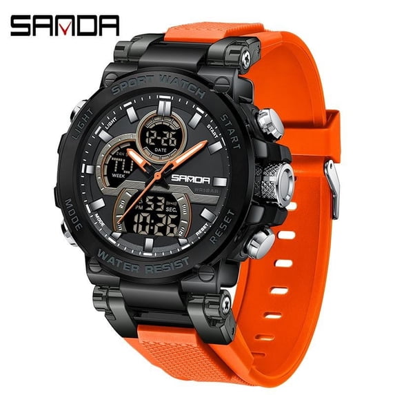 EXPLOJOY Sport Electronic Watch for Men Waterproof Dual Display Alloy ...