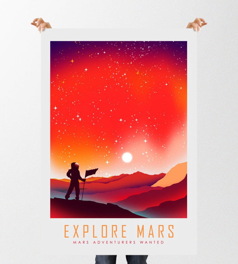 EXPLORE MARS Poster Print | Astronomy Print | Space Travel Poster ...