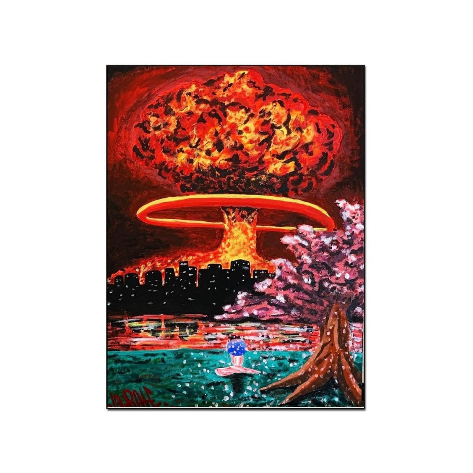 EXPLOSION Posters Mushroom Cloud from Bomb Art Painting Wall Decor ...