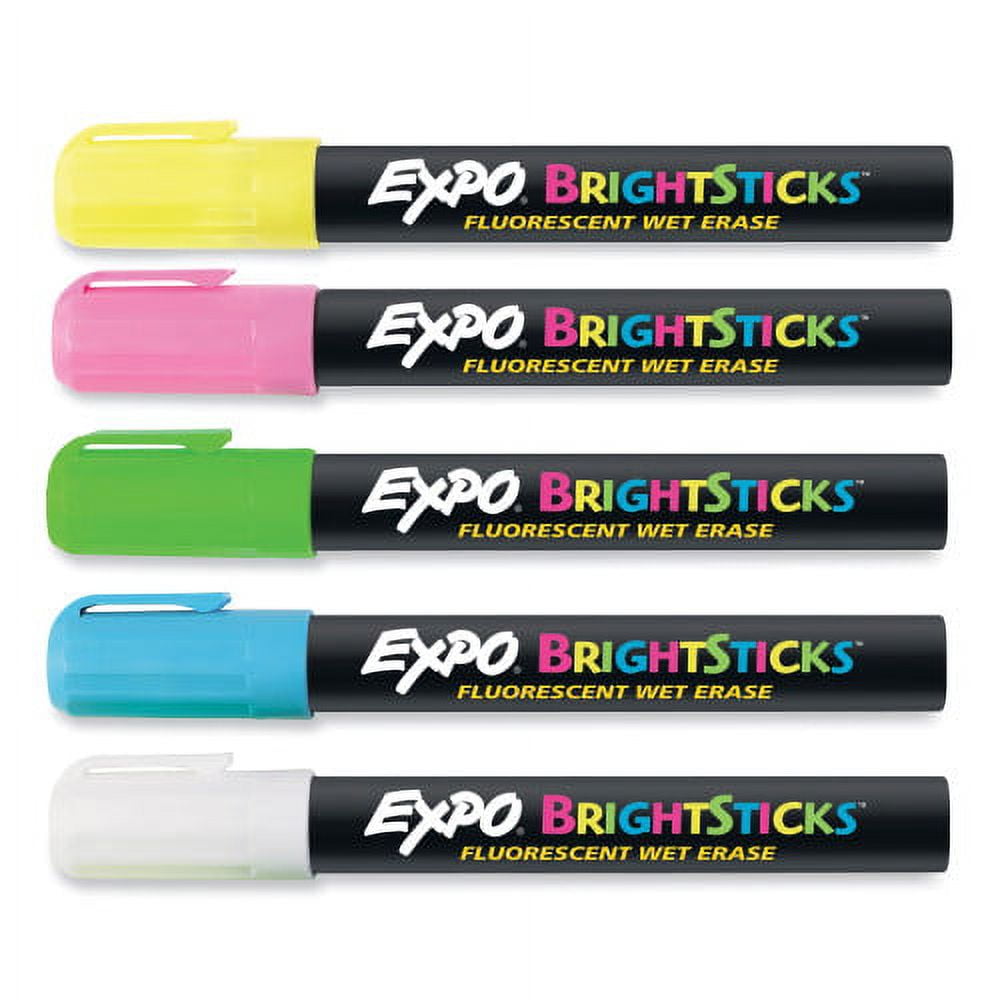 EXPO Bright Sticks, Medium Bullet Tip, Assorted Colors, 5/Set, Each ...