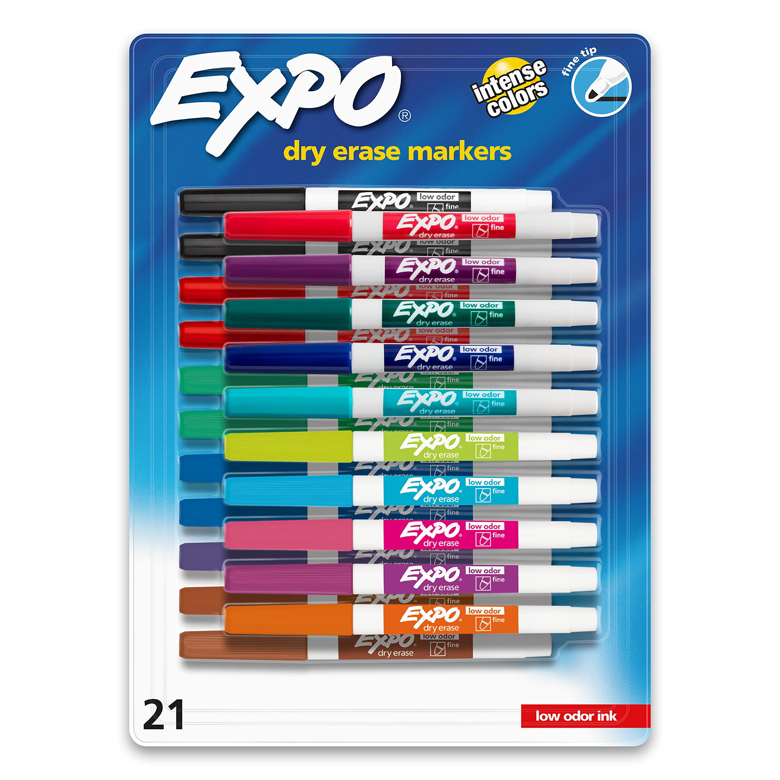 EXPO Dry Erase Markers, Whiteboard Markers with Low Odor Ink, Fine Tip ...