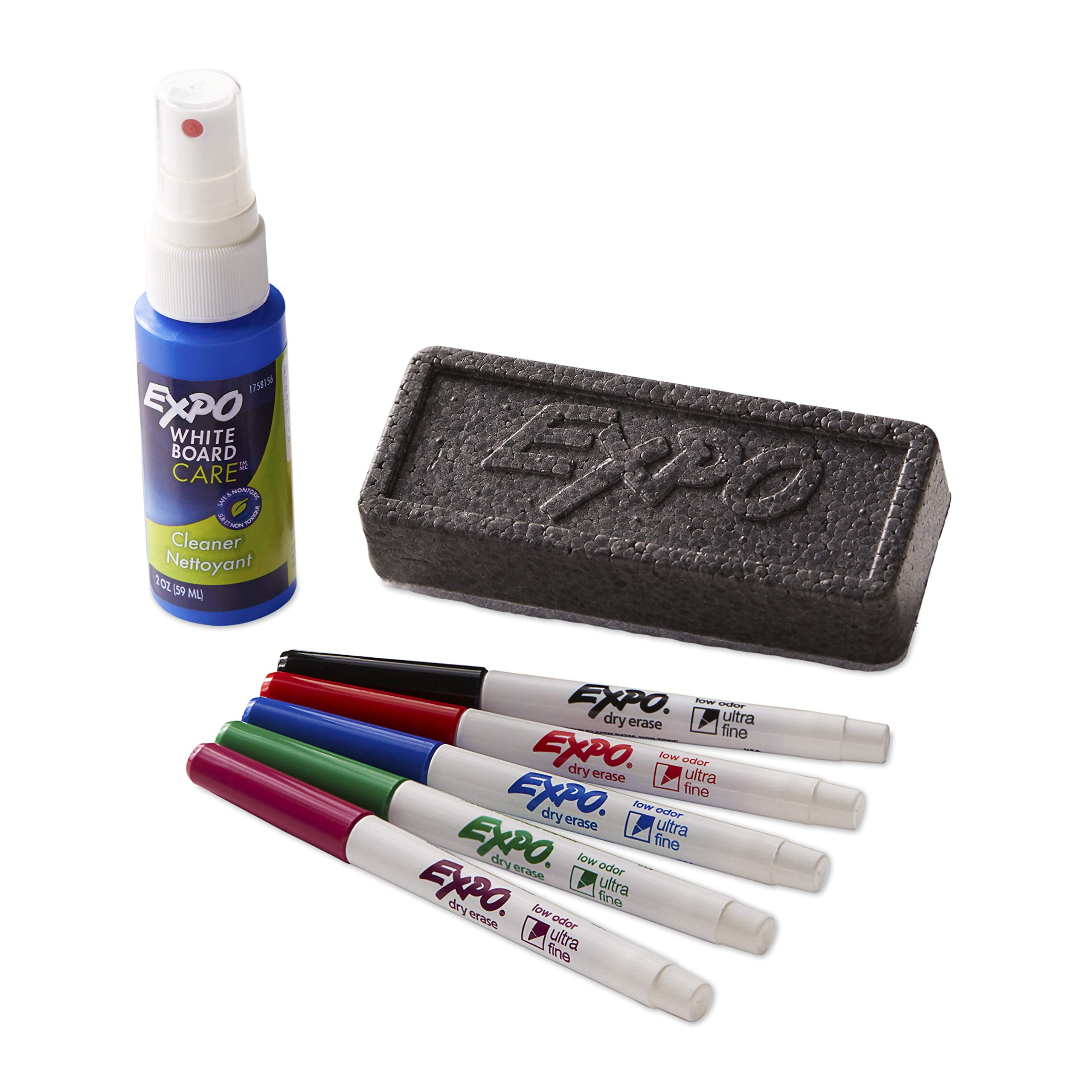 EXPO Low Odor Dry-Erase Marker Set, Ultra Fine Tip, Assorted Colors, 5 ...