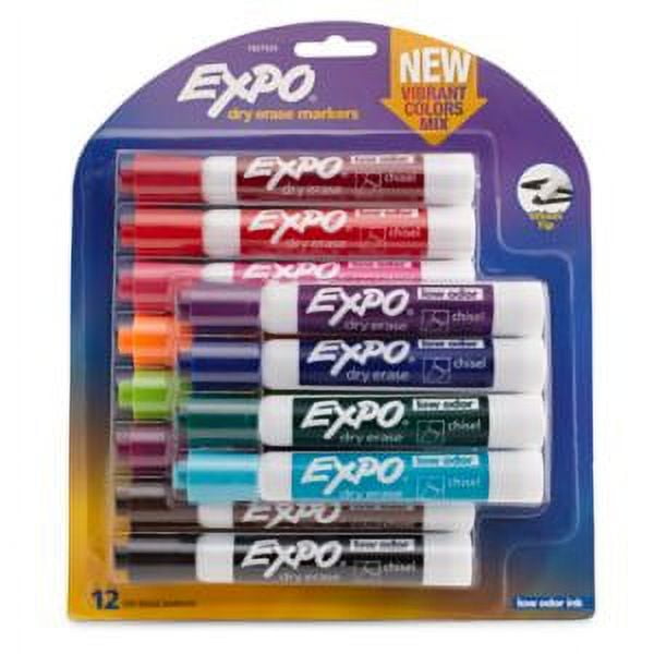 EXPO Low Odor Dry Erase Markers, Chisel Tip, Assorted Vibrant Colors ...