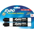 Expo Low Odor Odorless Chisel Tip Dry Erase Markers Black Pack Of 2