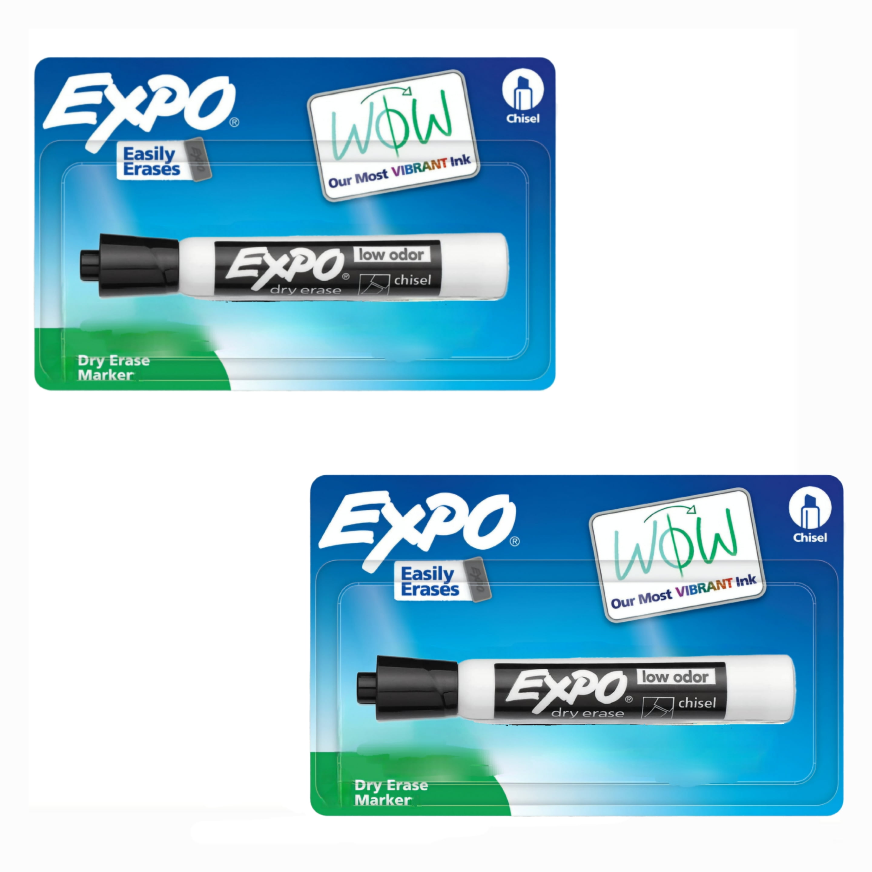 EXPO(R) Low-Odor Dry-Erase Pink Ribbon Markers, Chisel Point, Black ...