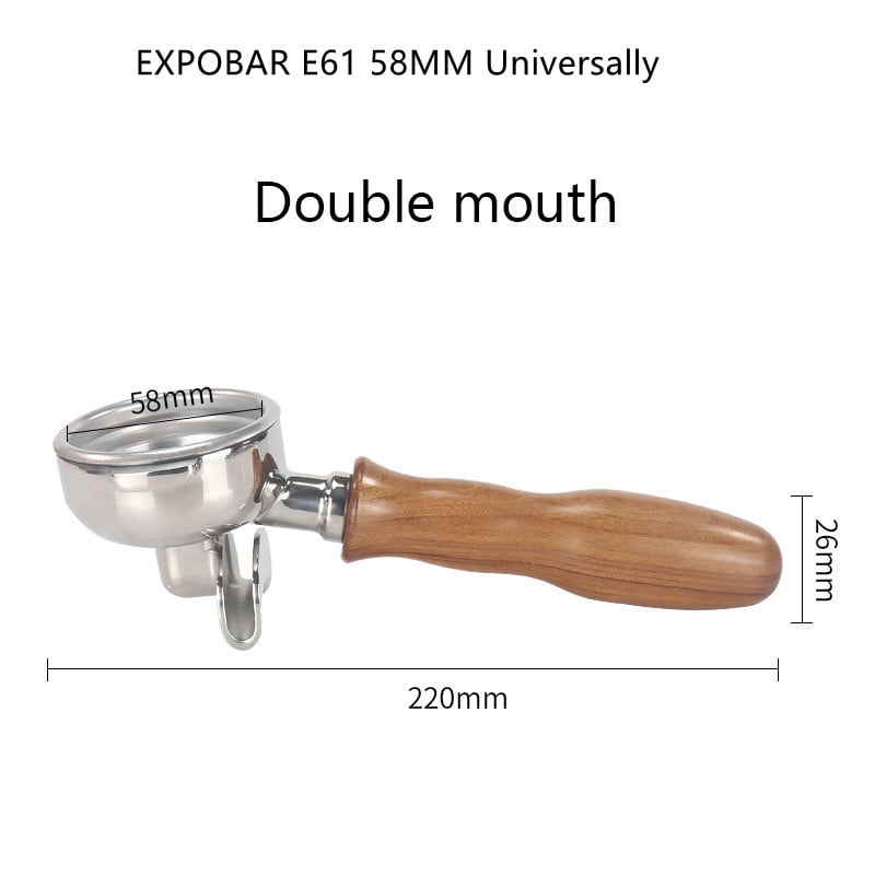 EXPOBAR E61 Coffee Machine Solid Wood Bottomless Handle Portafilter 58MM Universally Applicable ...