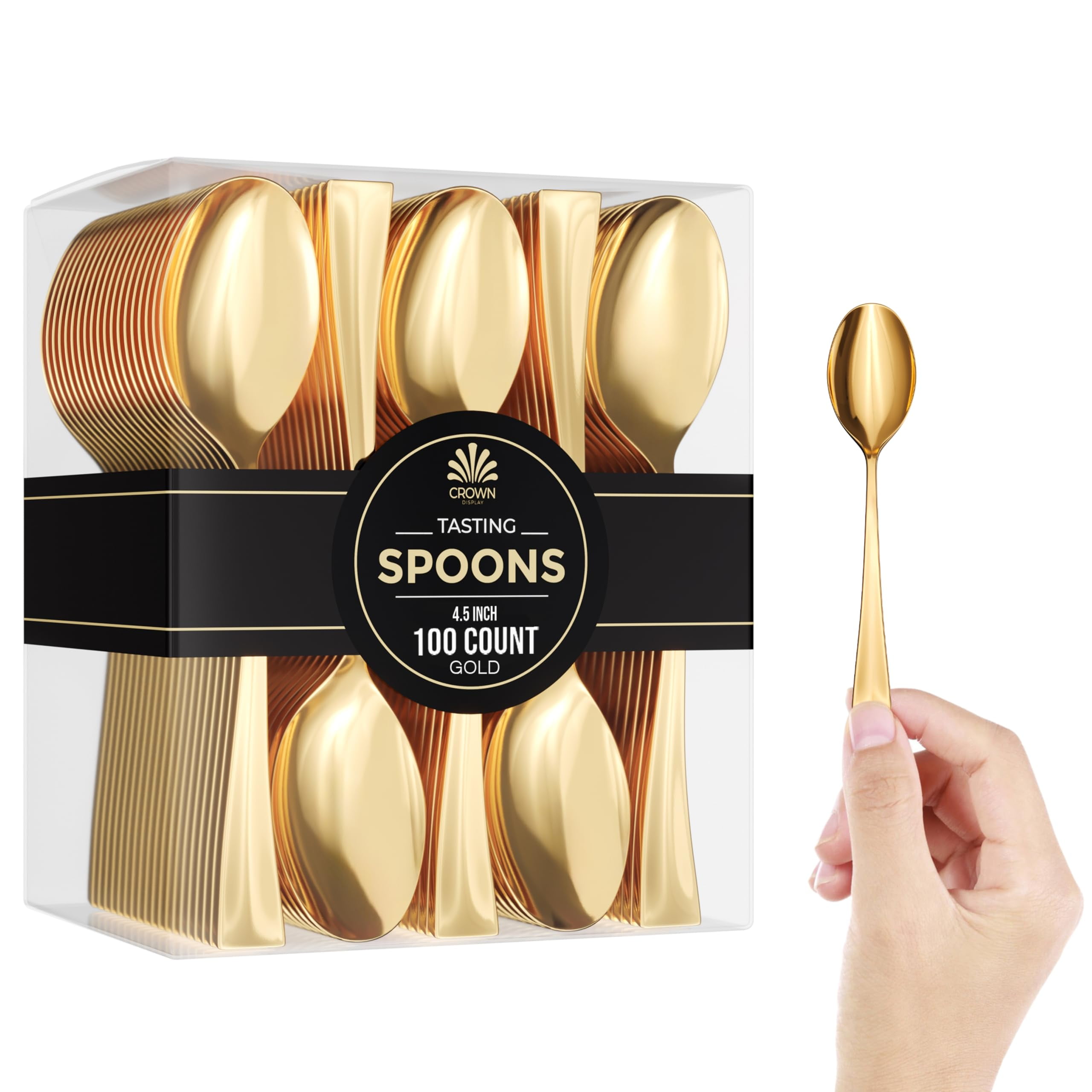 EXQUISITE Mini Spoons For Desserts - Bulk Pack Of 100 Gold Dessert â ...
