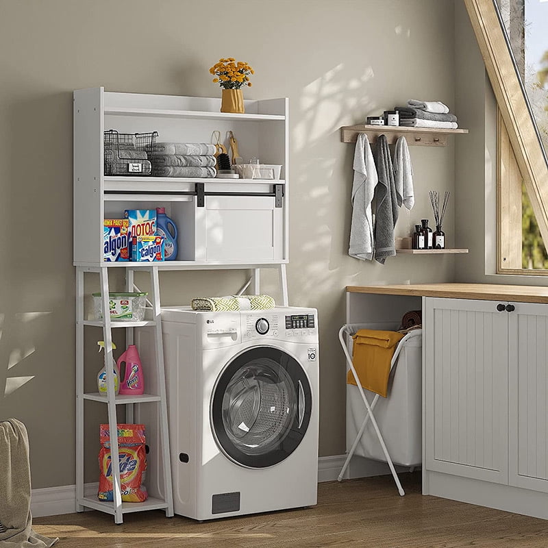 EXRACING Over The Toilet Storage Cabinet with Toilet Paper Stand, Mass-Storage Over Toilet ...