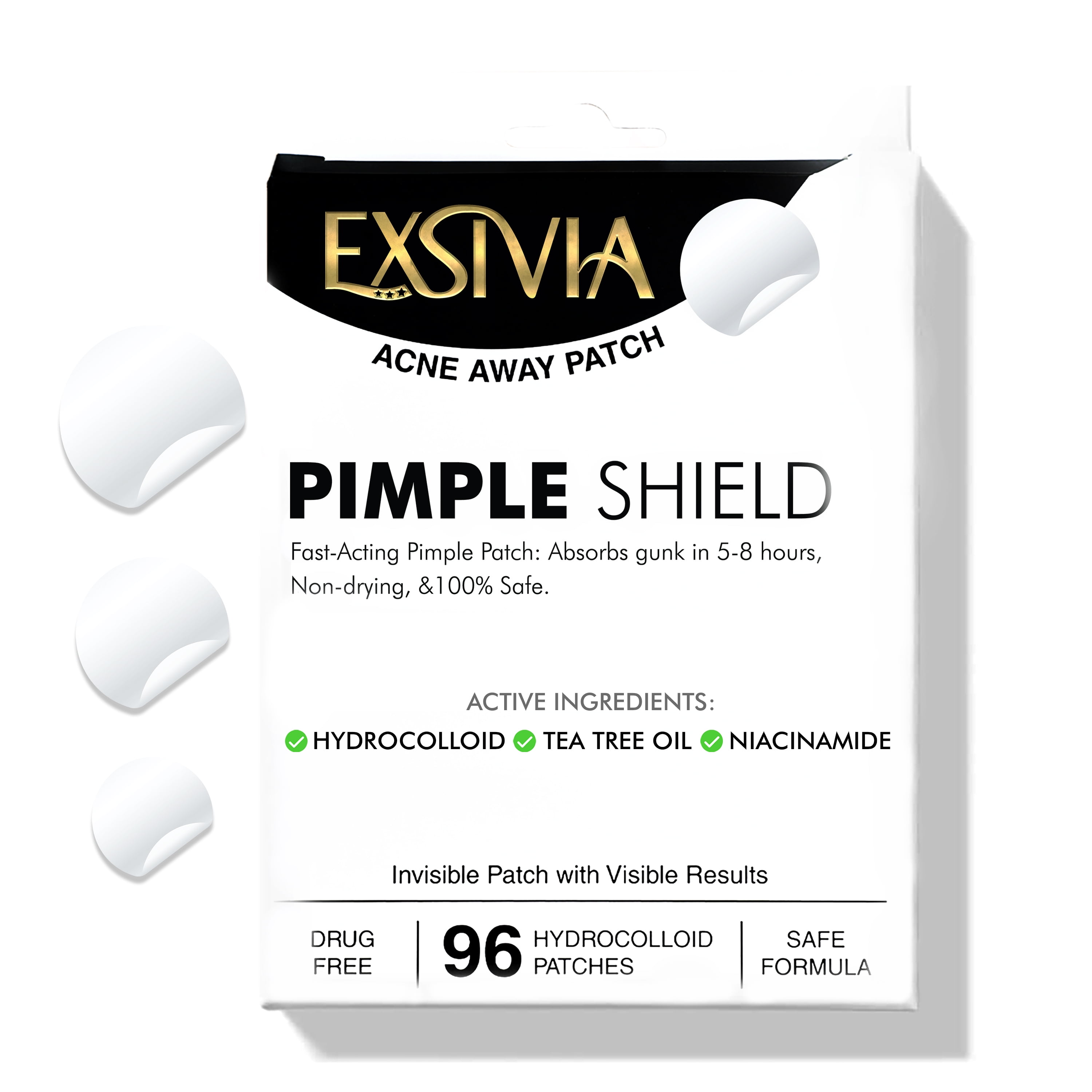 EXSIVIA Acne Pimple Patches - Ultra Thin, Gentle Blemish & Zit Covers ...