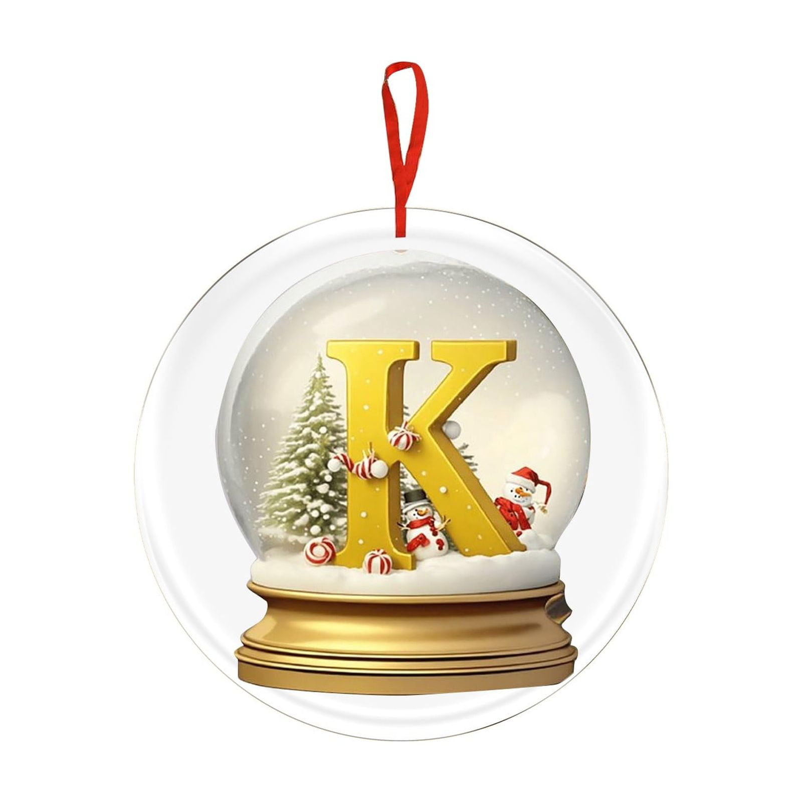 EXTCUBE 26 Letter Yellow Crystal Ball Acrylic Car Ornaments Christmas ...