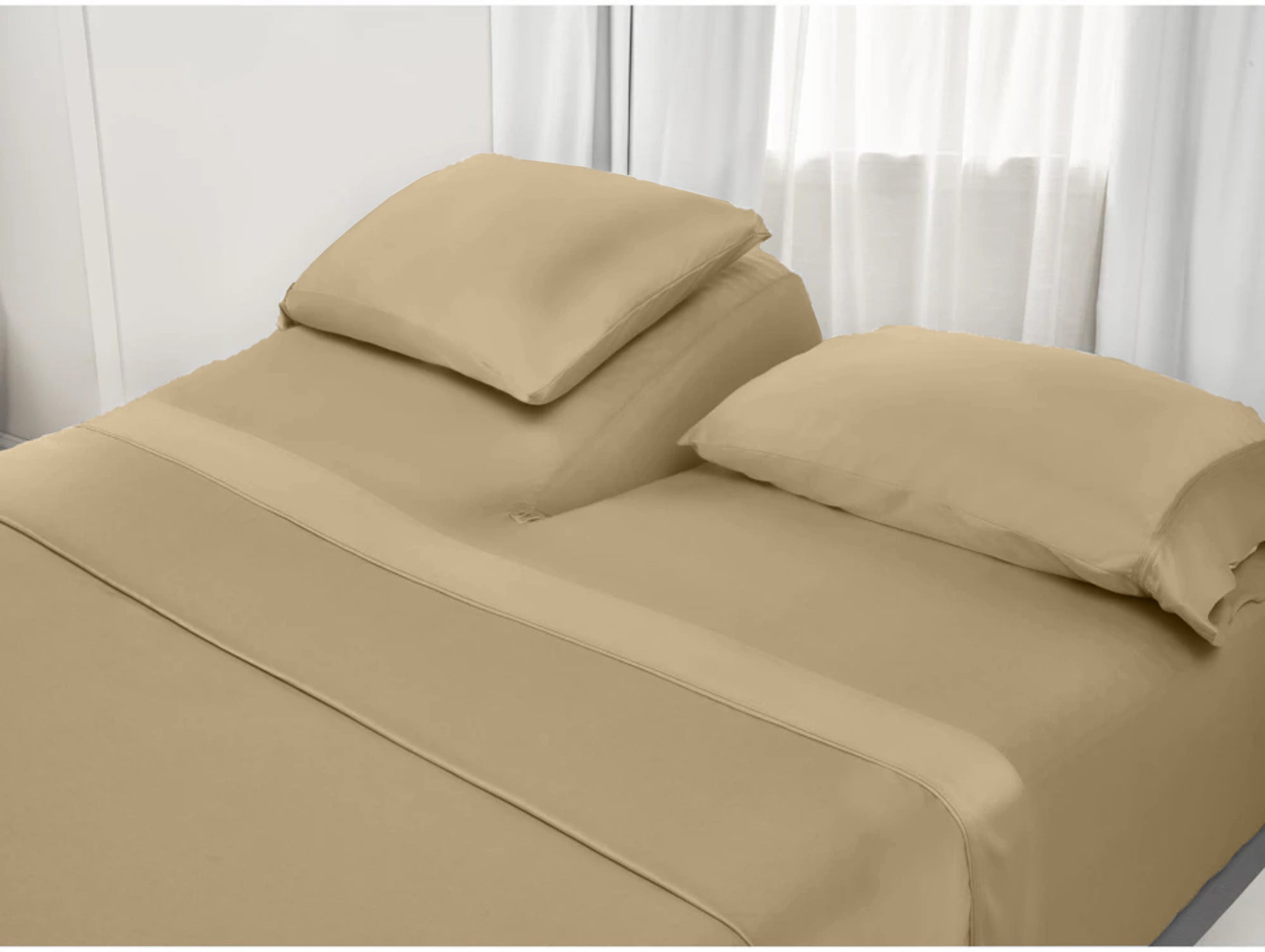 EXTRA 18" DEEP POCKET OF FITTED SHEET, 1000 Thread Count, 100% Egyptian Cotton Bedsheet Set, 4 ...