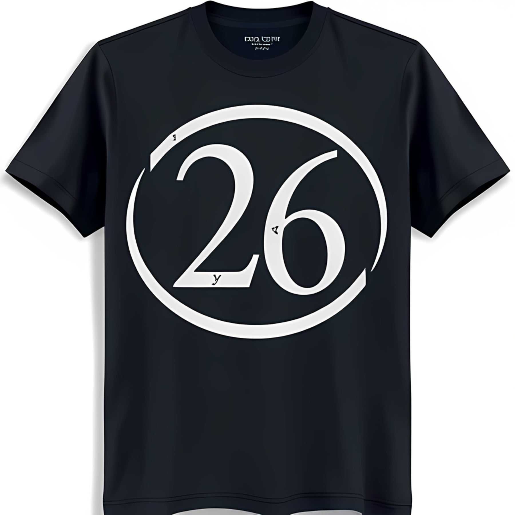 EXTRA CORE Men's Dark Blue T-Shirt with Bold White Circle and Number 26 ...