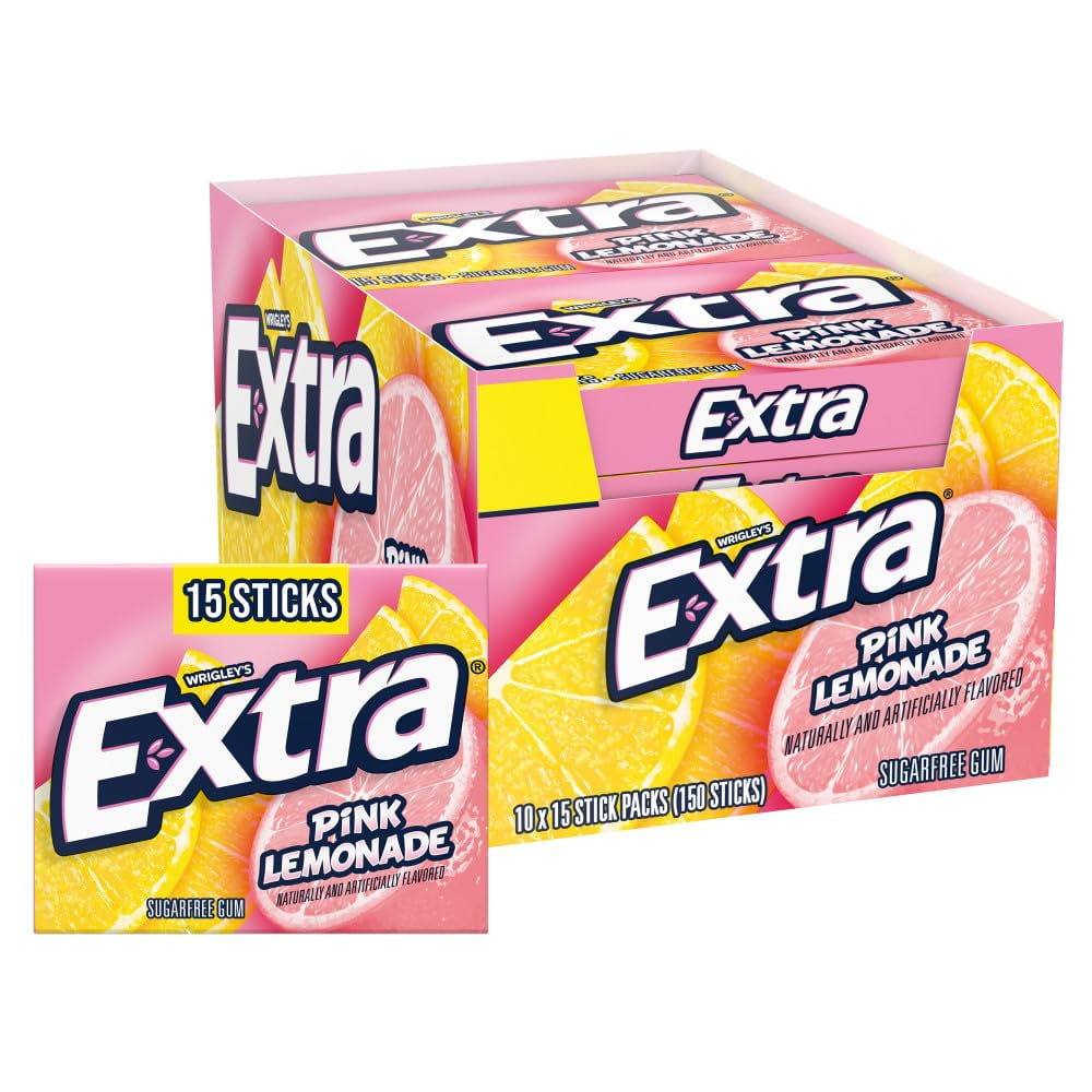 EXTRA Gum Pink Lemonade YYF14 - Sugar-Free Chewing Gum Bulk Box, 15 ...