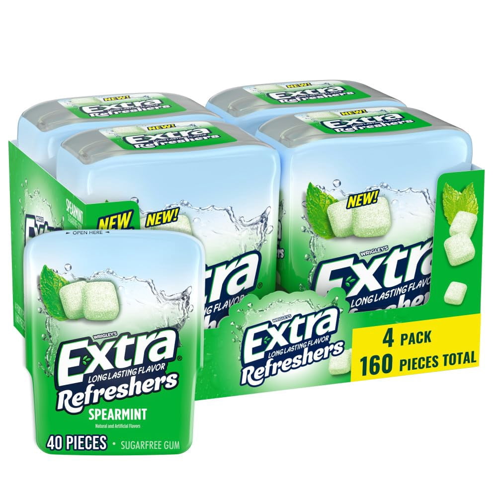 EXTRA Gum Refreshers Spearmint AKF18 Bulk Chewing Gum - Sugar-Free, 40 ...
