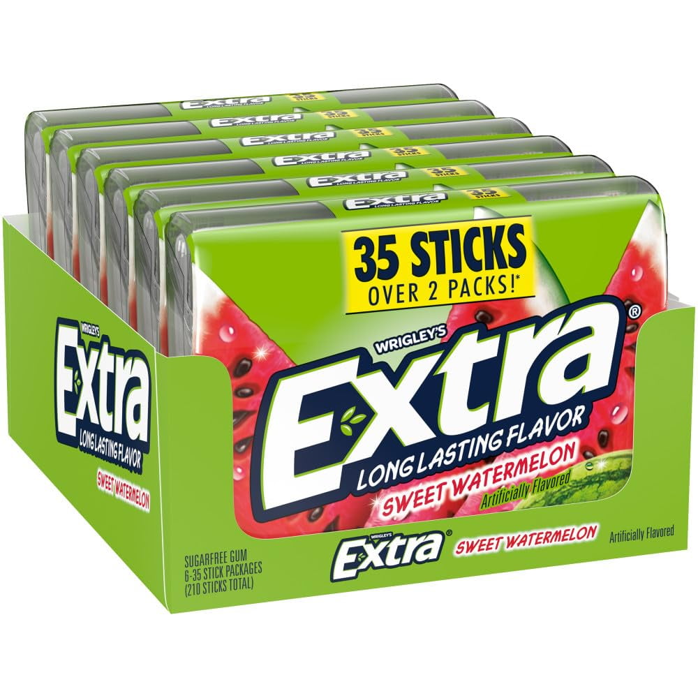 EXTRA Gum SWEET WATERMELON Sugar Free Chewing Gum Mega Pack, 35 Stick ...