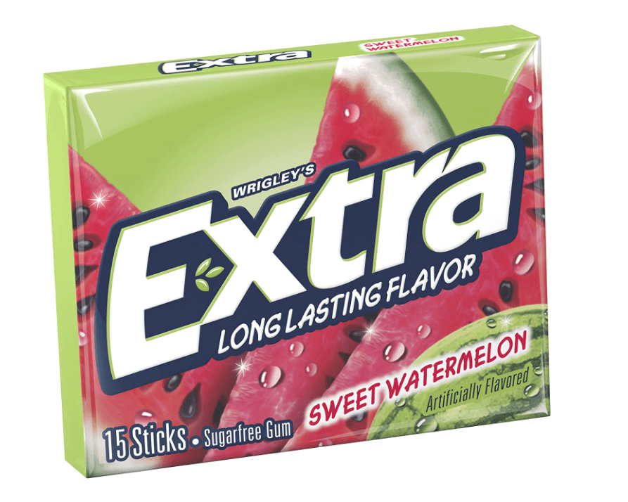 EXTRA Gum Sweet Watermelon Sugarfree Chewing Gum, 15 Pieces (Pack of 10 ...