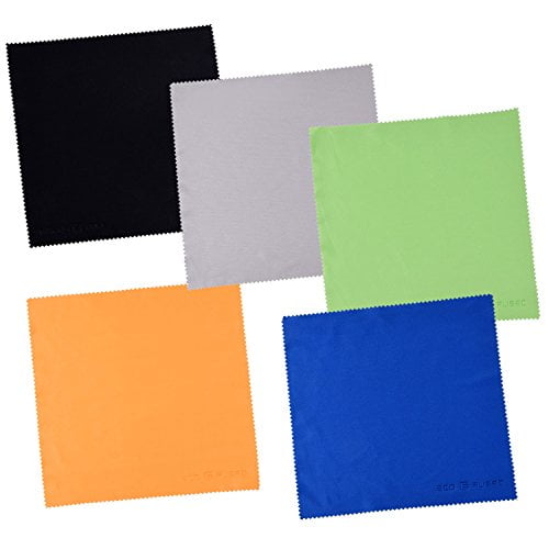 EXTRA LARGE MICROFIBER CLEANING CLOTHS - 5 PACK - 8 X 8 INCH (BLACK ...