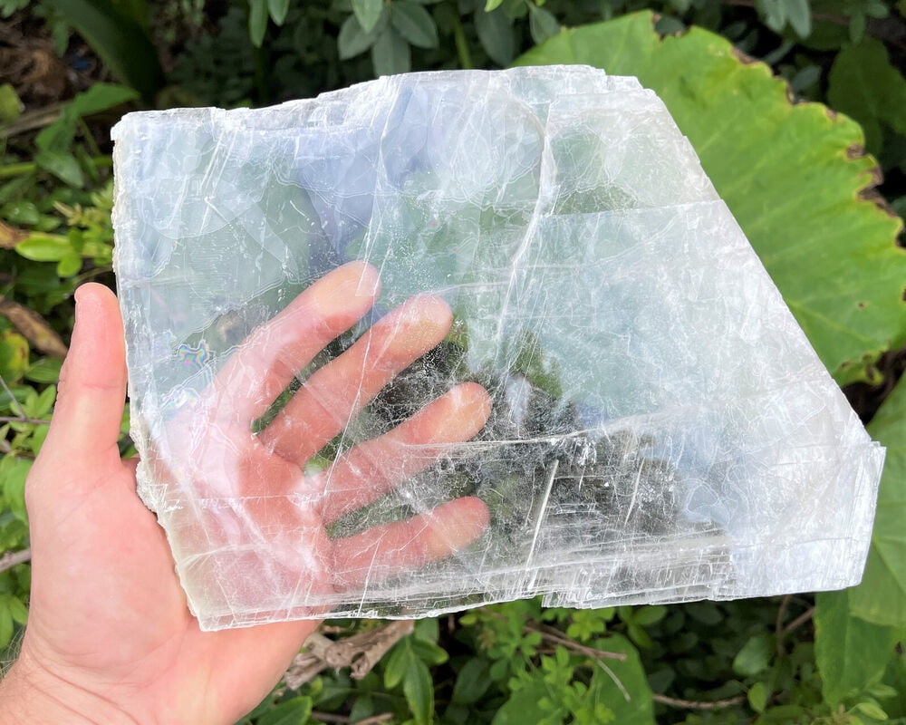 EXTRA LARGE Natural Selenite Slabs, 1-2 lb Stunning Raw Selenite Slices ...