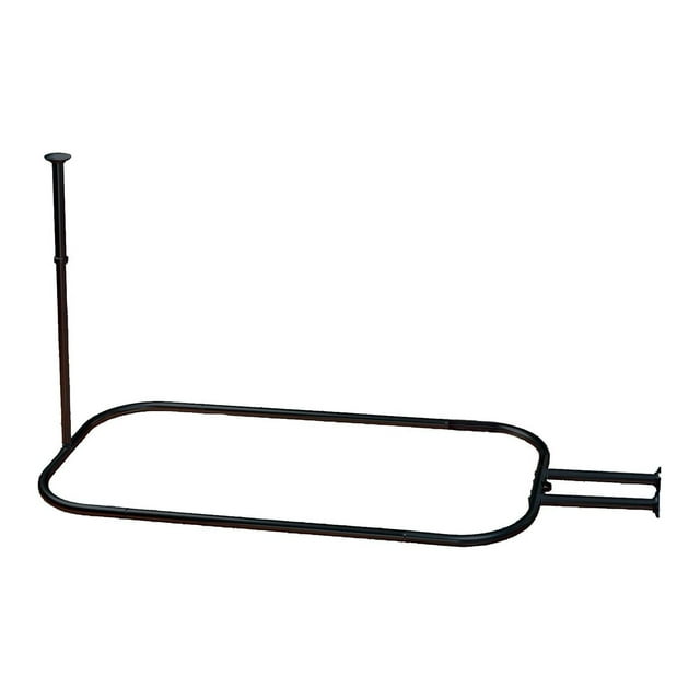 EXTRA LARGE Never Rust Aluminum Oval Hoop Shower Rod with Ceiling ...