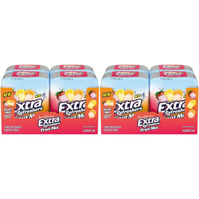 EXTRA Refreshers FRUIT MIX Sugar Free Chewing Gum Bulk, 40 Pieces Per ...