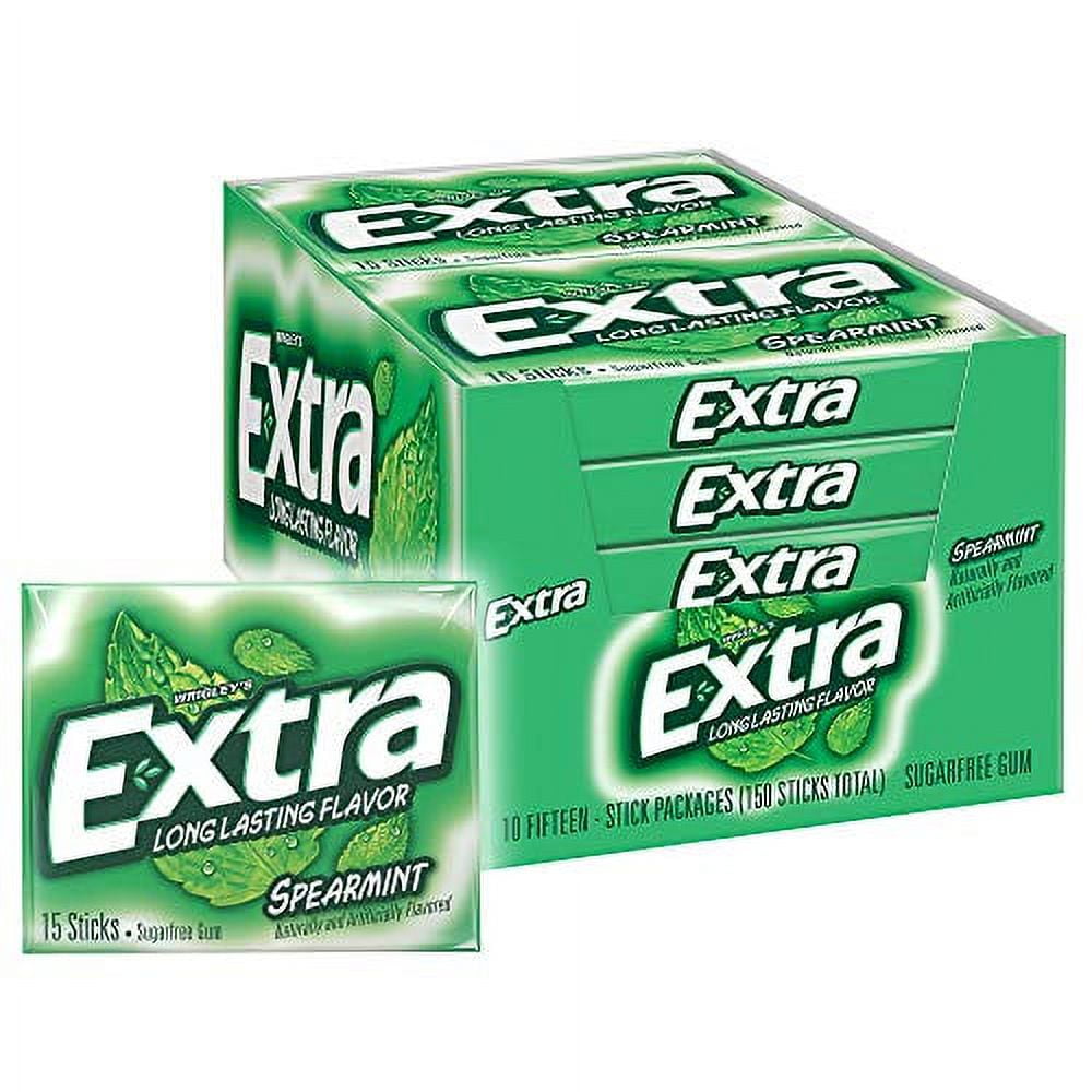 EXTRA Spearmint Sugarfree Chewing Gum, 15 Pieces (Pack of 10) - Walmart.com