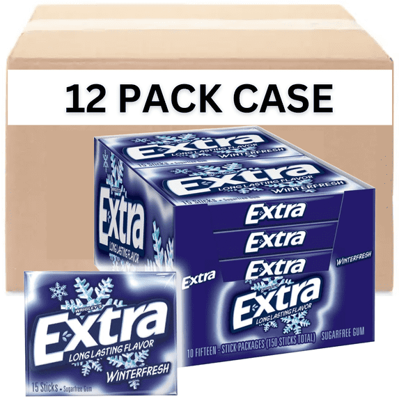 EXTRA WINTERFRESH Bubble Gum 12 Pack Wholesale Great for Convenience ...