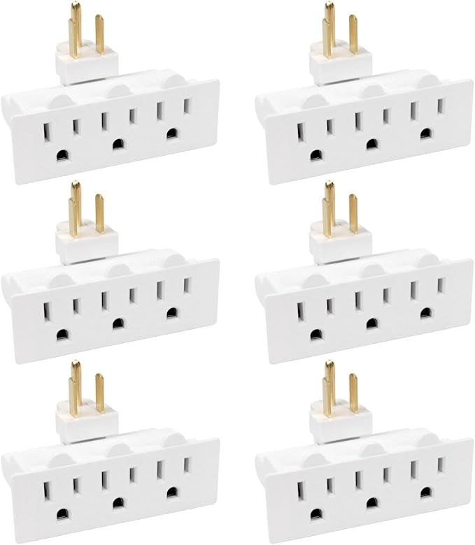 EXTRASTAR 3 Outlet Swivel Wall Adapter, 3 Prong Multiple Plug Outlet ...