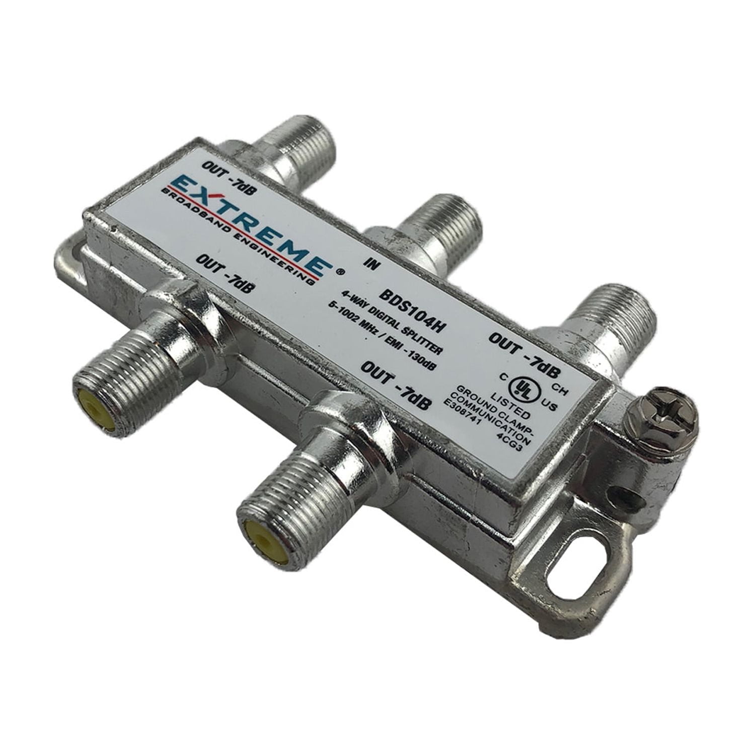 EXTREME BROADBAND BDS104H 4 OUTPUT PORTS BALANCED RF SPLITTER MOCA 1.1 ...