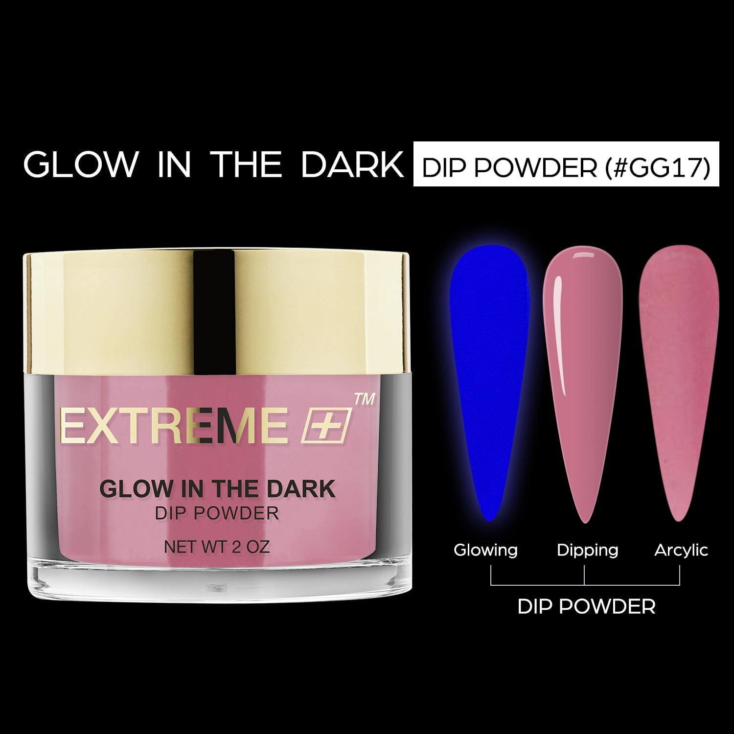 EXTREME+ SUPER Glow in the Dark Dip Powder 2 oz - #017 - Walmart.com