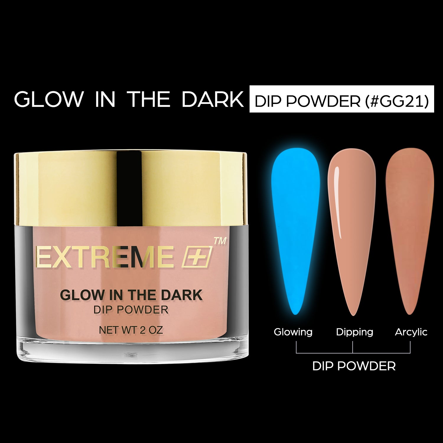 EXTREME+ SUPER Glow in the Dark Dip Powder 2 oz - #021 - Walmart.com