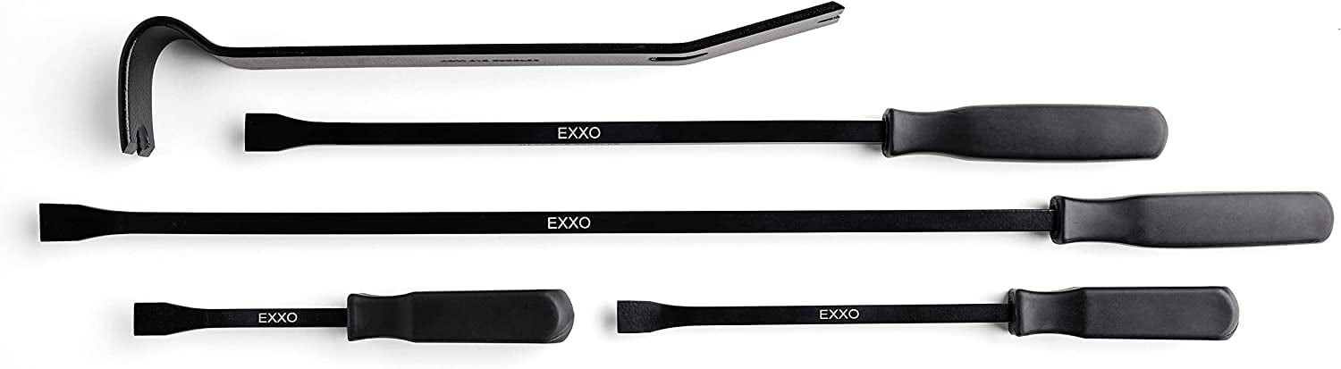 EXXO 5 Piece Pry Bar Set - Heavy Duty Flat Bar Hand Tools 8, 12, 15, 18 ...