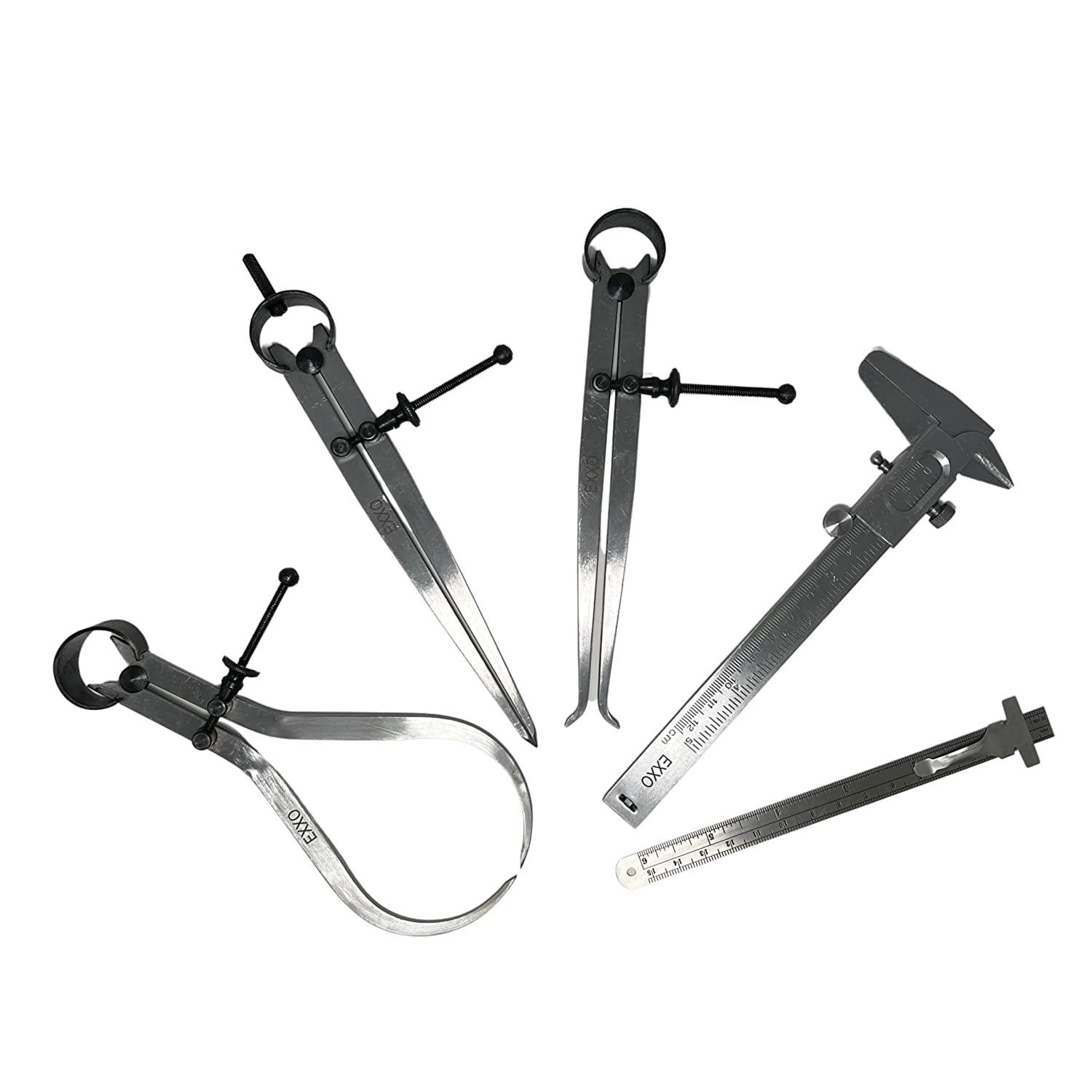 EXXO Tools Caliper Measuring Set - Calipers Measuring Tool Inside Caliper Outside Caliper Spring ...