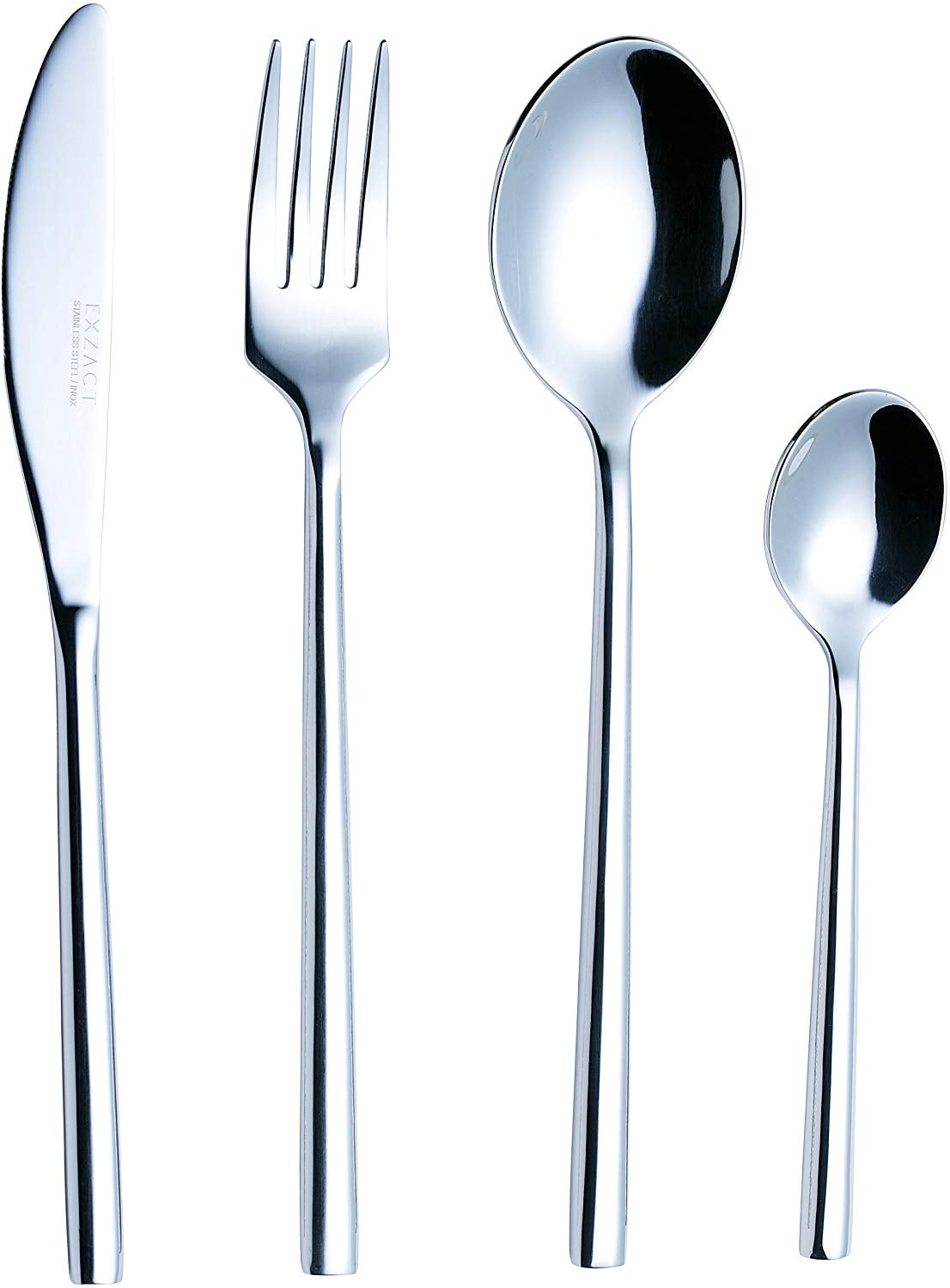 EXZACT Forged Flatware 24pcs - Heavy Highquality Stainless Steel ...
