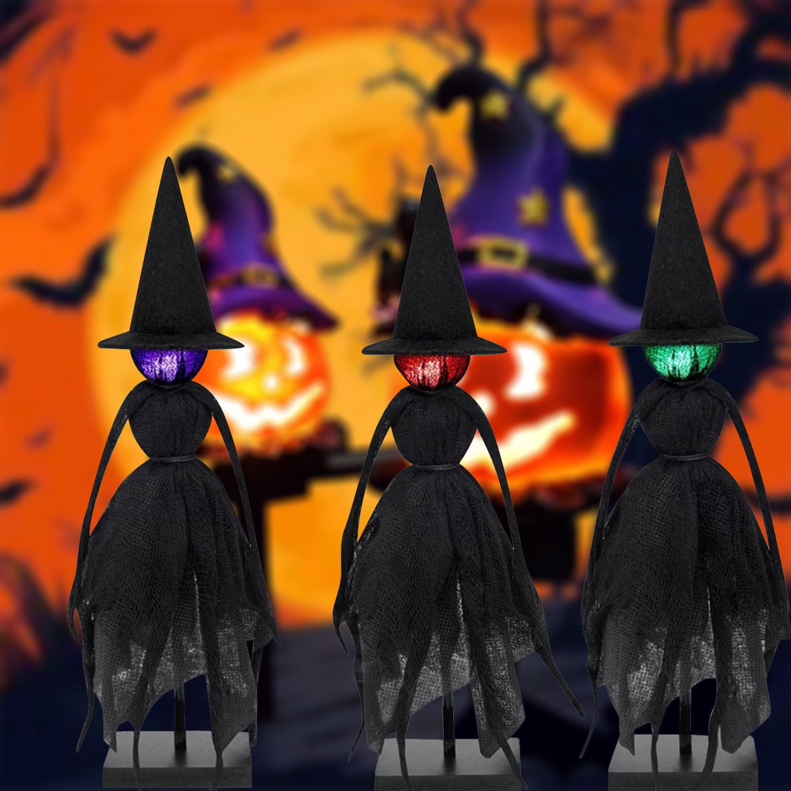 EXlal 3 Pack Halloween Witch Decorations Outdoor 10.2 Inches, Witches ...