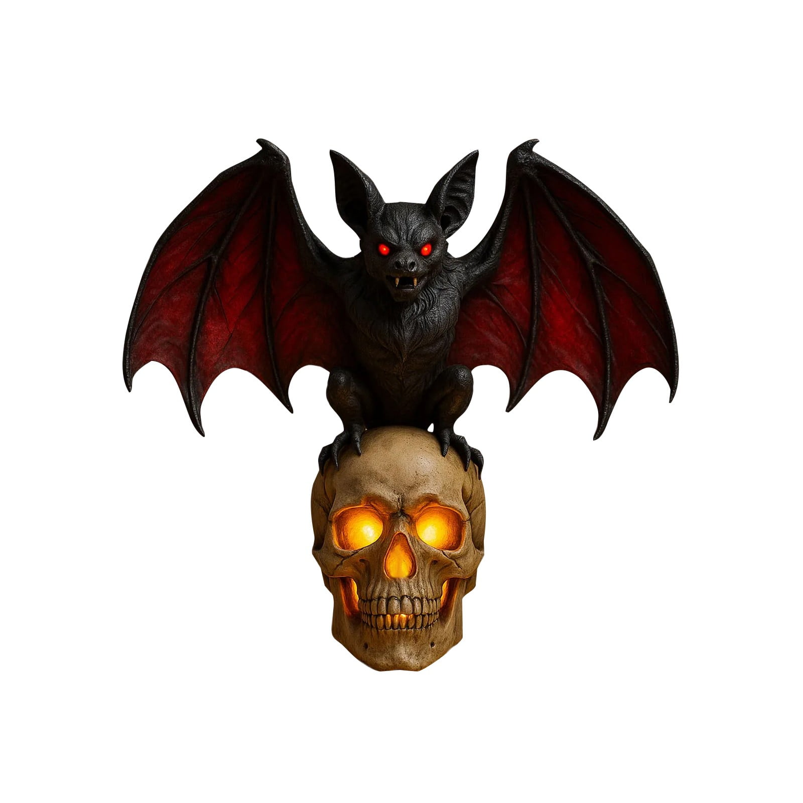 EXlal Bat Skull Wall Lamp 7 Inches, Gothic Wall Sconce with 3D Skull ...