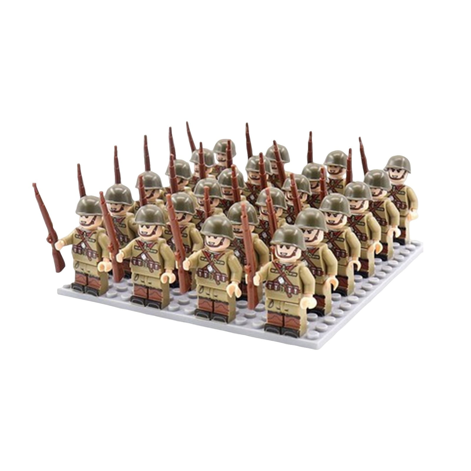 EXlal Building Block Soldier Minifigure Set of 24, Army Soldier Action ...