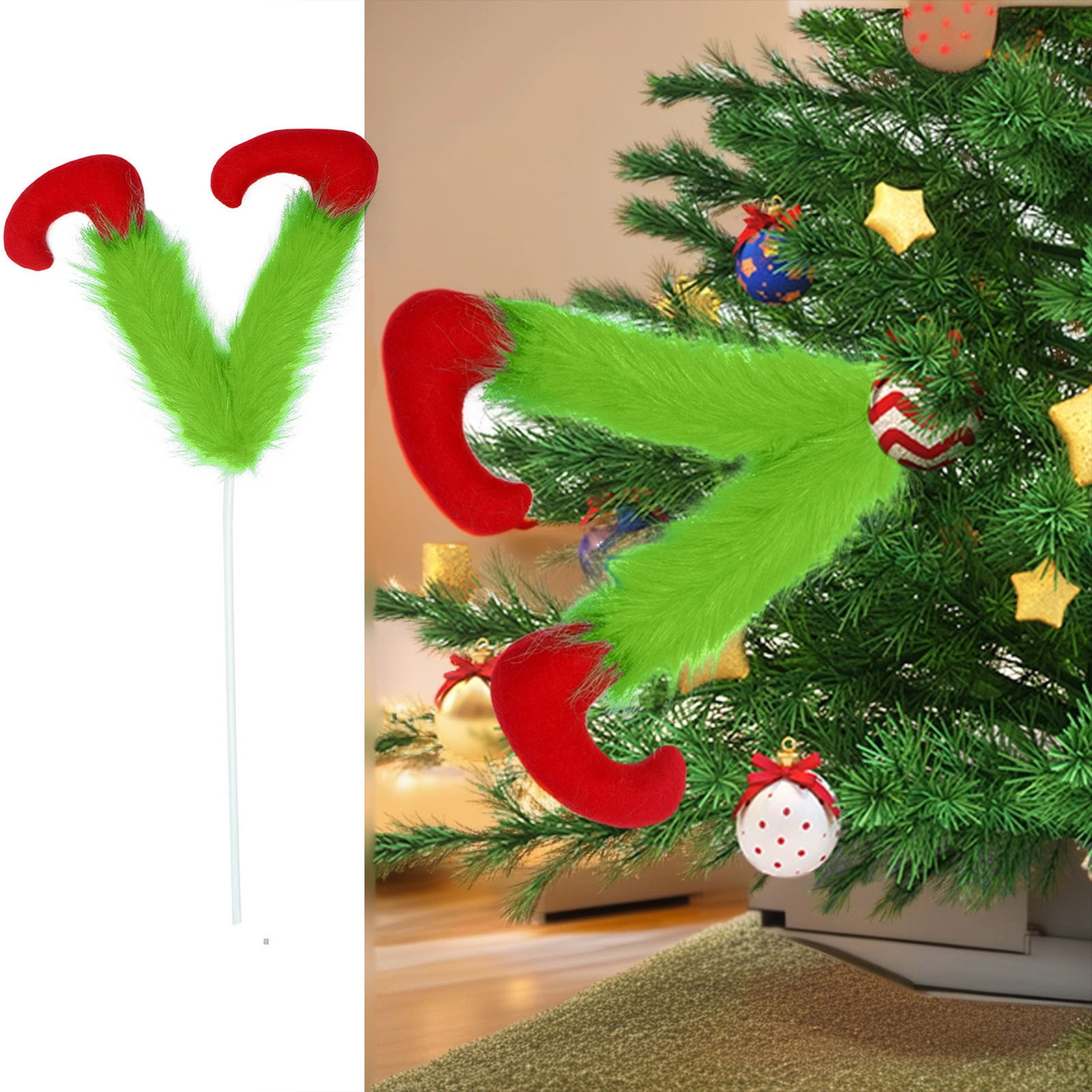 EXlal Christmas Green Monster Body Tree Decorations, Christmas Green ...