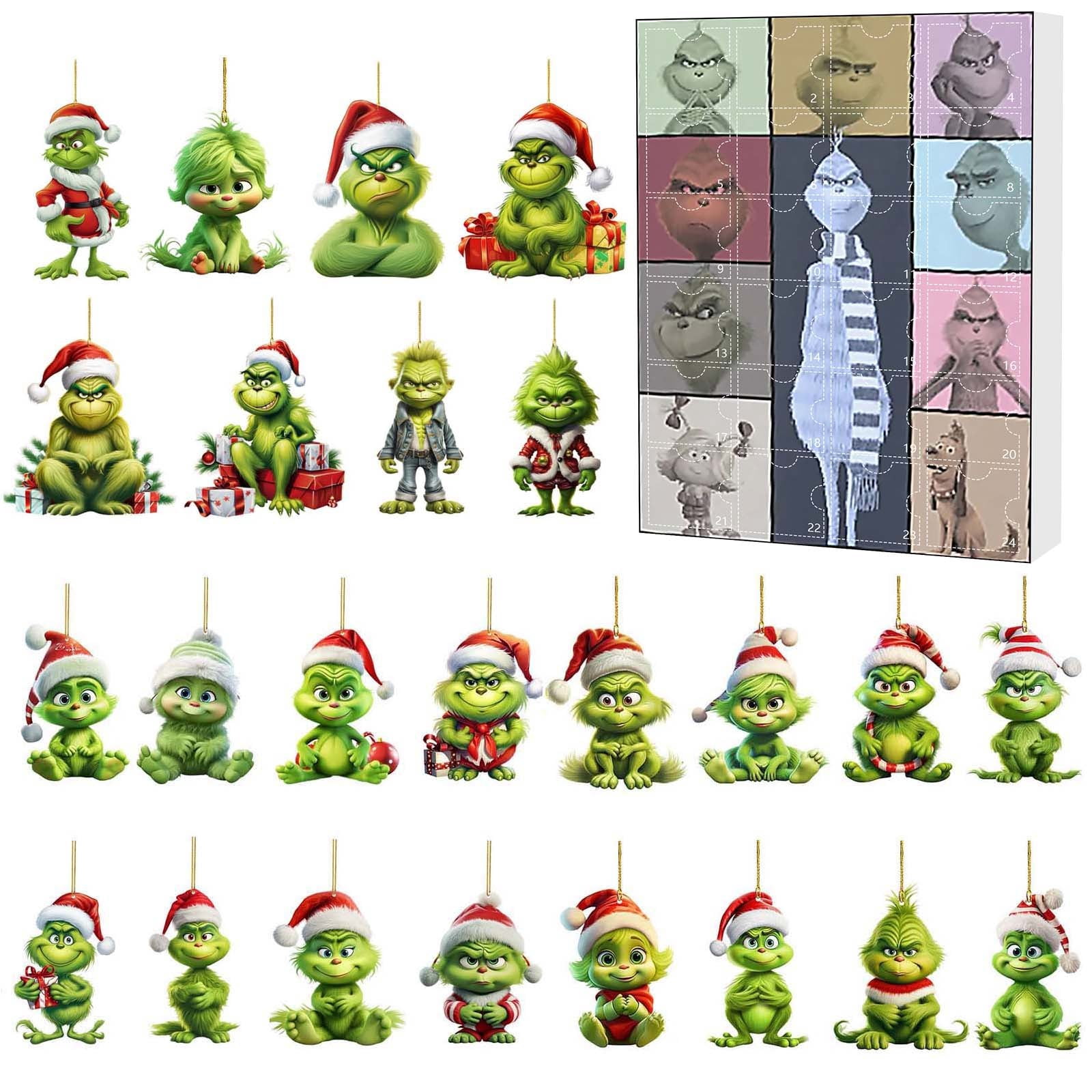 EXlal Green Monster Advent Calendar, Green Monster Blind Box,24Pcs ...