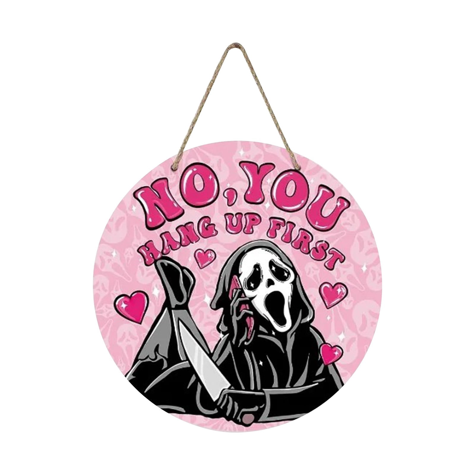 EXlal Halloween 2D Scream Calling Wooden Sign 12 Inches, with Quote ...