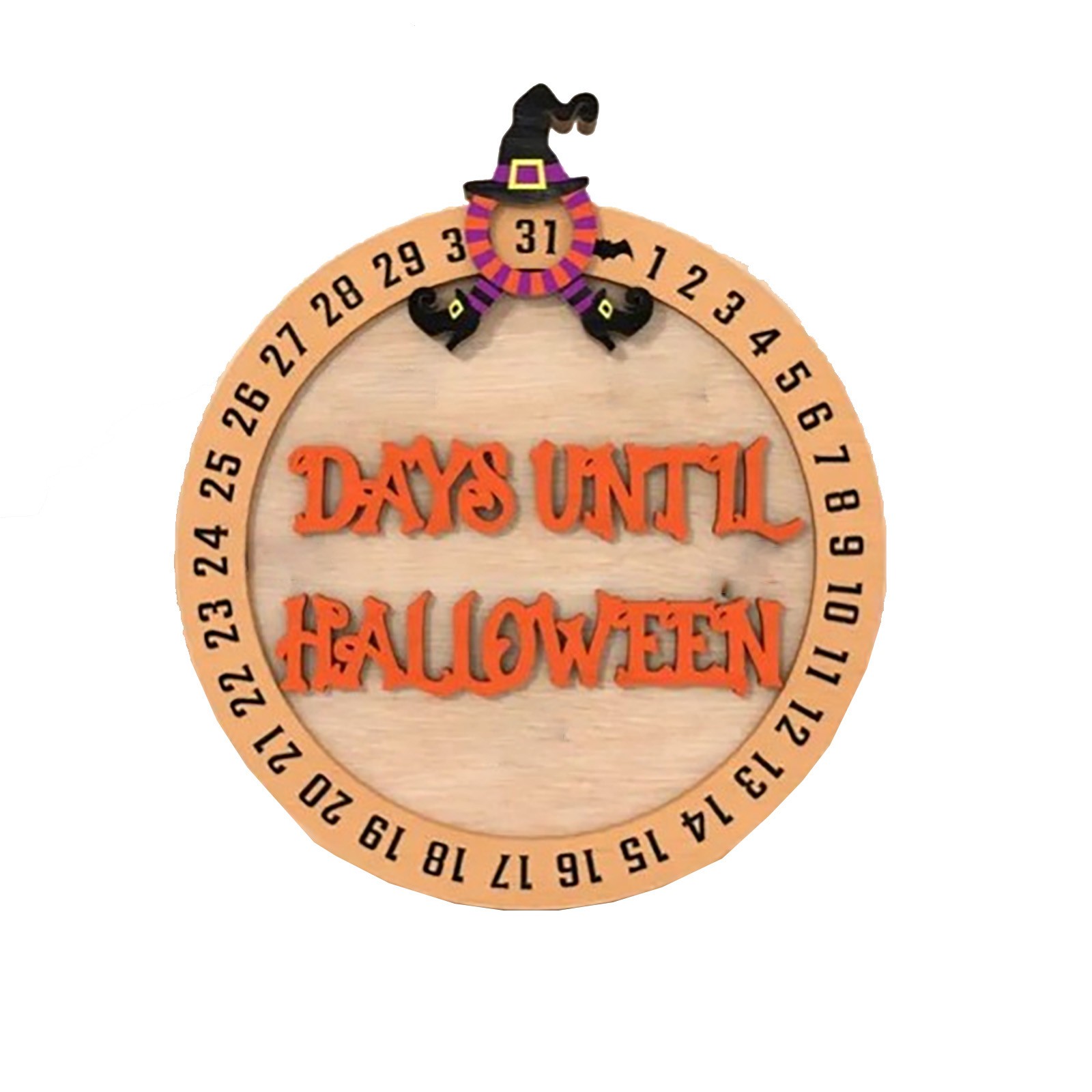 EXlal Halloween Ghost Countdown Sign,Just Waiting For Halloween Wood ...