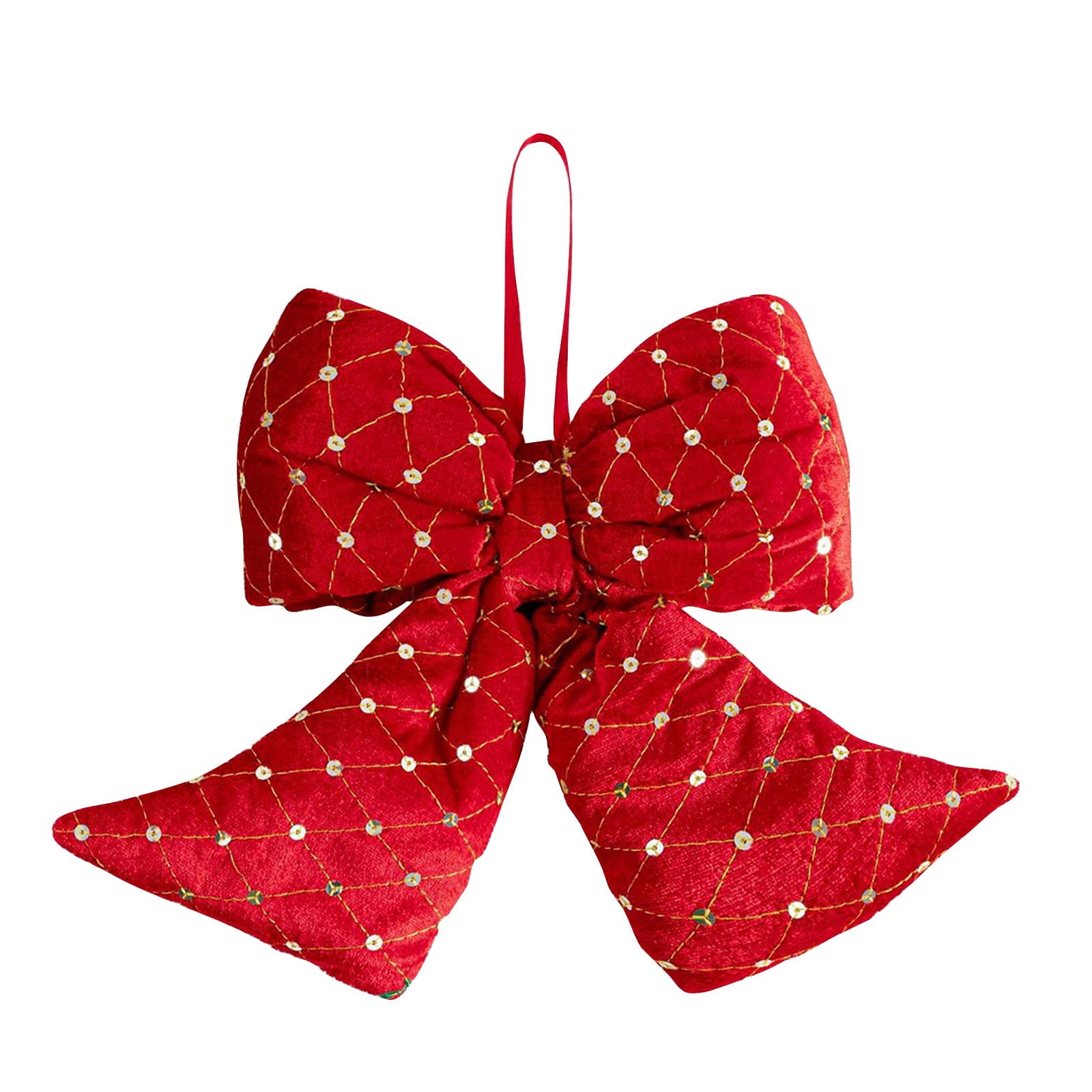 EXlal Red and Gold Velvet Polyester Bow, Luxurious Holiday Decoration ...