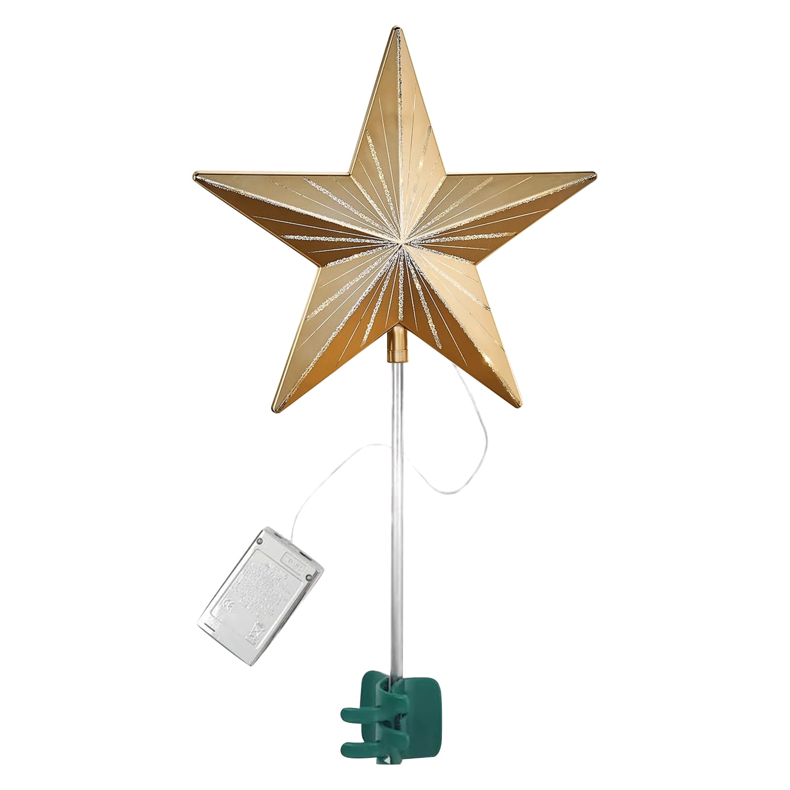 EXlal Starry Night 11" Clip-On Christmas Tree Topper, Illuminated ...