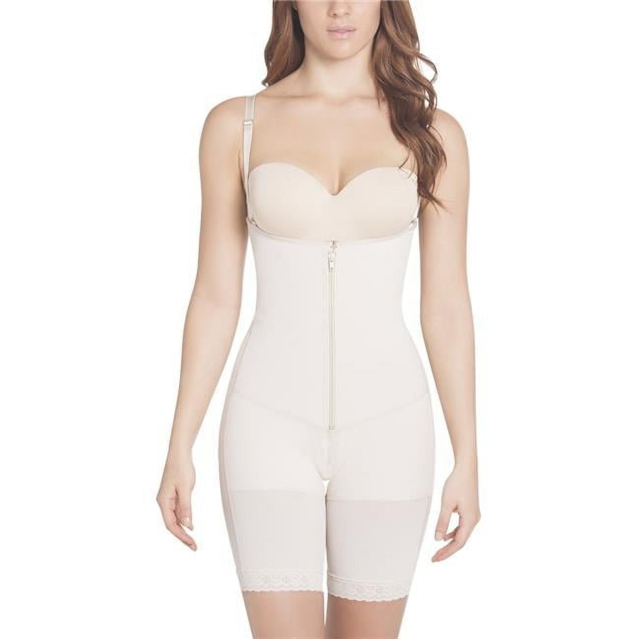 EXtra Strength Compression Braless Mid-Thigth Minimizer Bodysuit With Latex-Nude- XS - Walmart.com