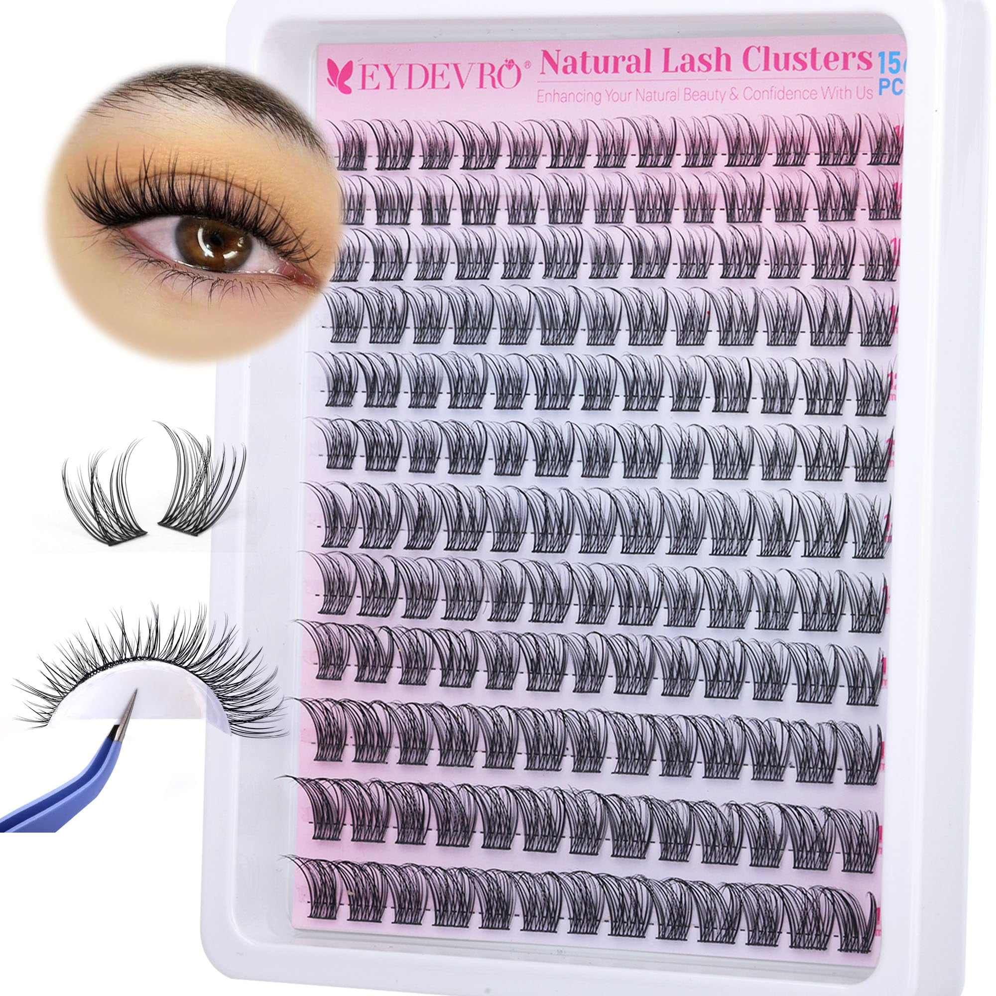 EYDEVRO Natural Lash Clusters AIF9 Wispy Eyelash Clusters 10-16mm ...