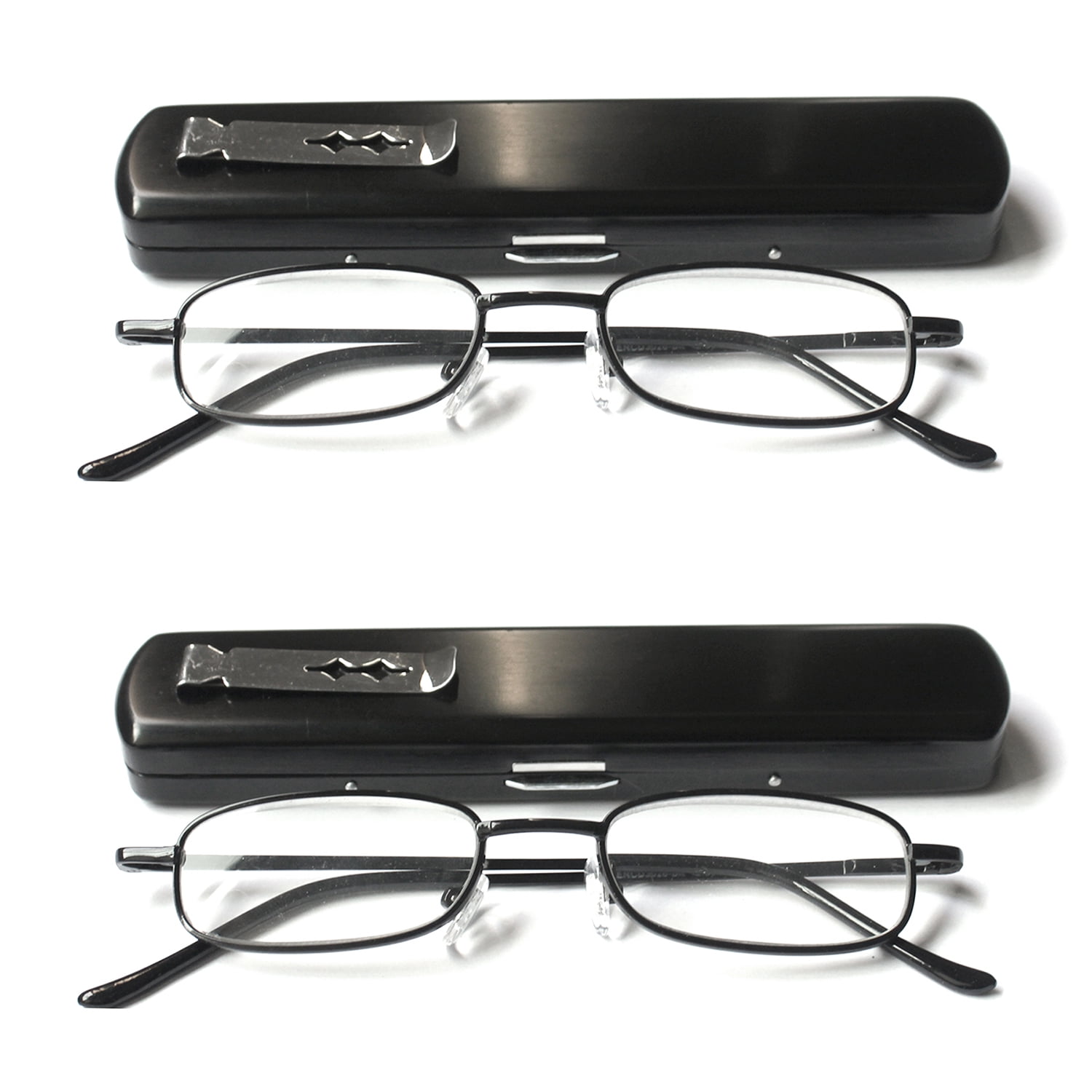 EYE ZOOM 2 Pack Compact Light Metal Portable Reading Glasses with ...