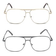 EYE ZOOM 3 Pack Metal Frame Aviator Style Reading Glasses with Spring ...