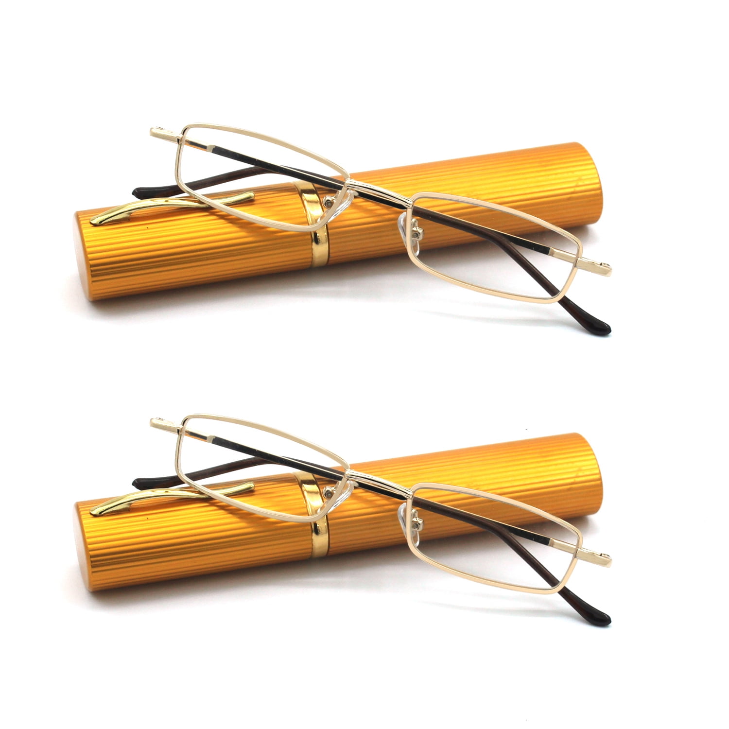 EYE ZOOM 2 Pack Ultra Slim Lightweight Tube Reading Glasses, Portable ...