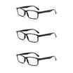 EYE ZOOM 3 Pack Metal Frame Round Reading Glasses with Spring Hinge ...