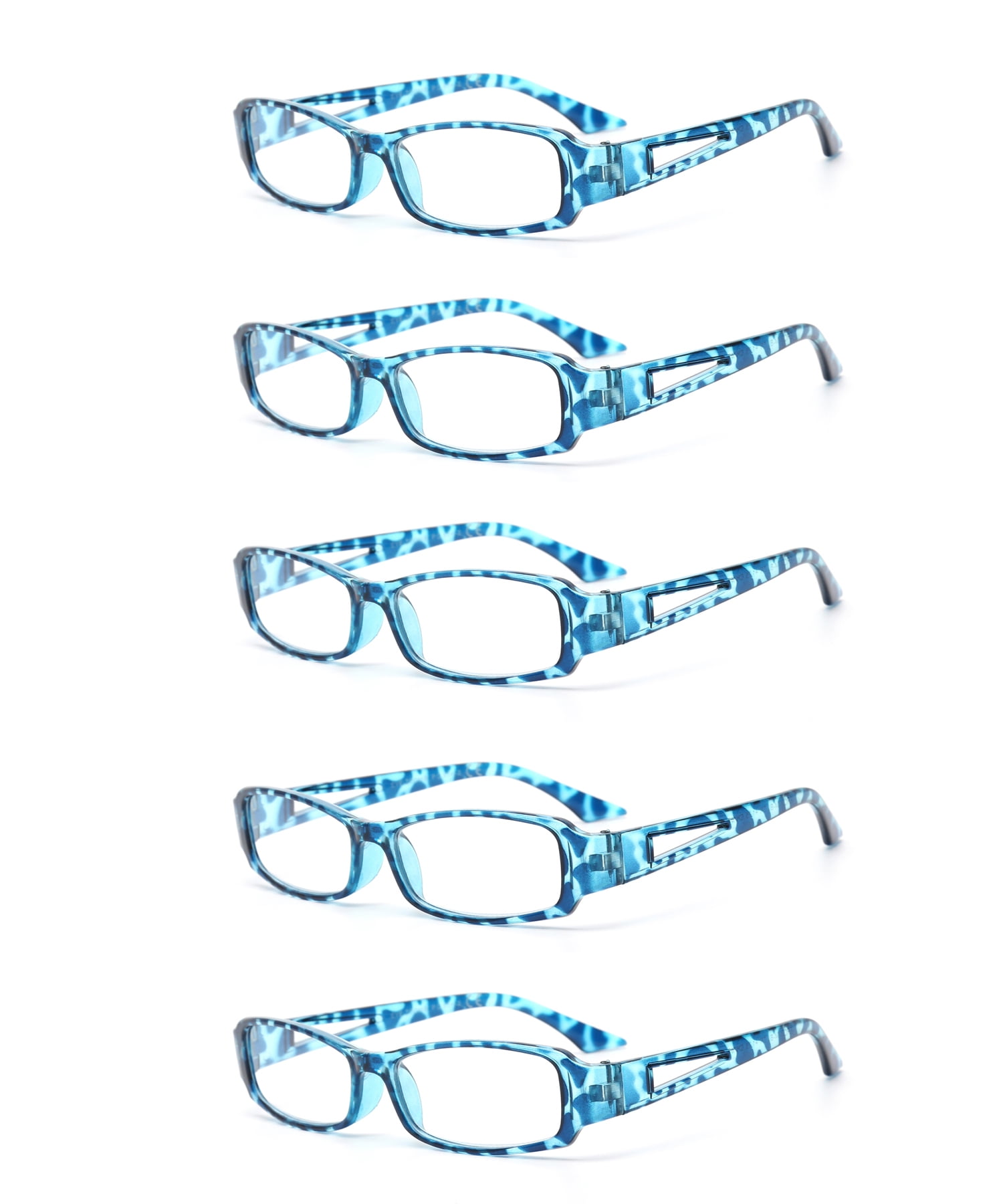 EYE ZOOM 5 Pack Classic Rectangular Plastic Reading Glasses for Men and ...