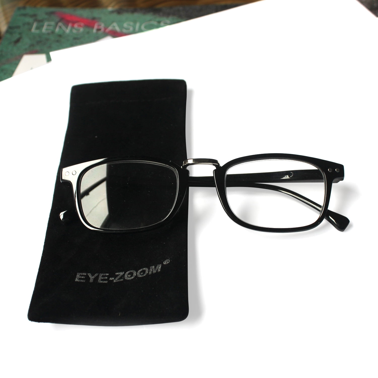 EYE ZOOM Plastic frame Retro Style Reading Glasses Spring Hinged with ...
